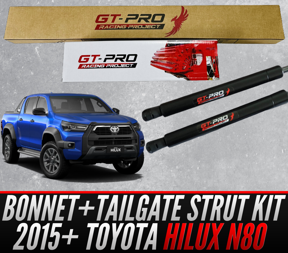 2015+ Toyota Hilux N80 Bonnet + Tailgate Strut KIT - GT-PRO – Alpha ...